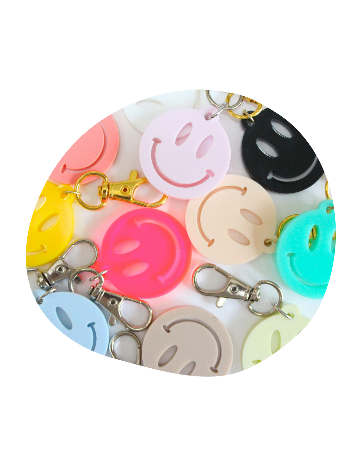 Smiley Face Keychain – Haven Print Co.