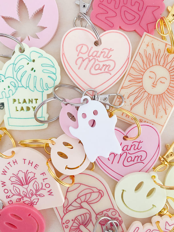 Cute Ghost Keychain – Haven Print Co.